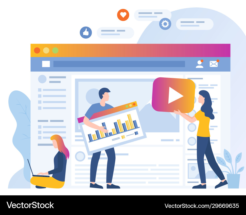 Social media marketing networking platforms Vector Image