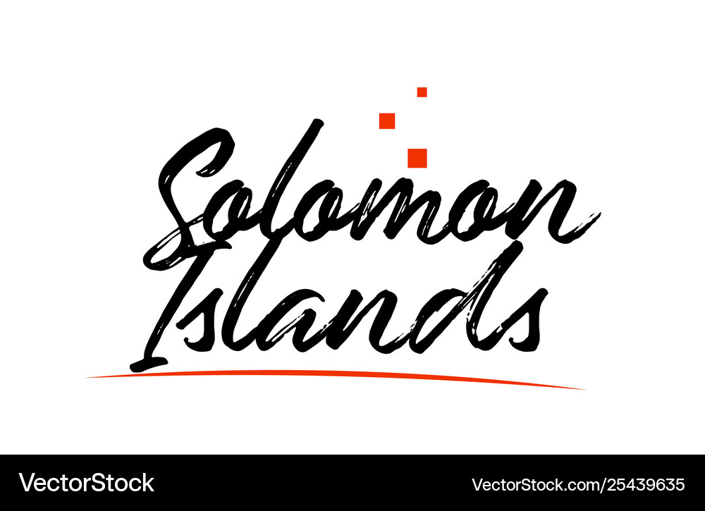 Solomon islands country typography word text Vector Image
