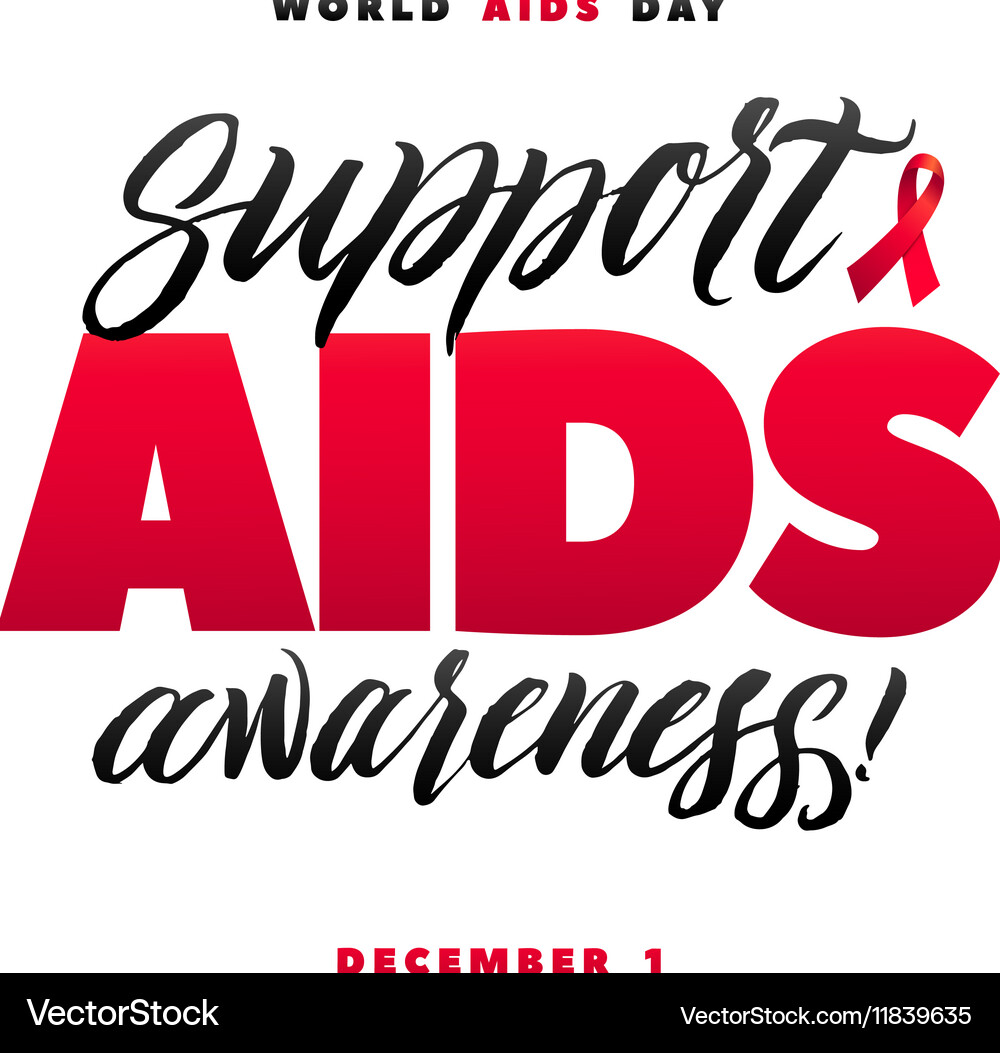 Support aids awareness world day 1 december Vector Image