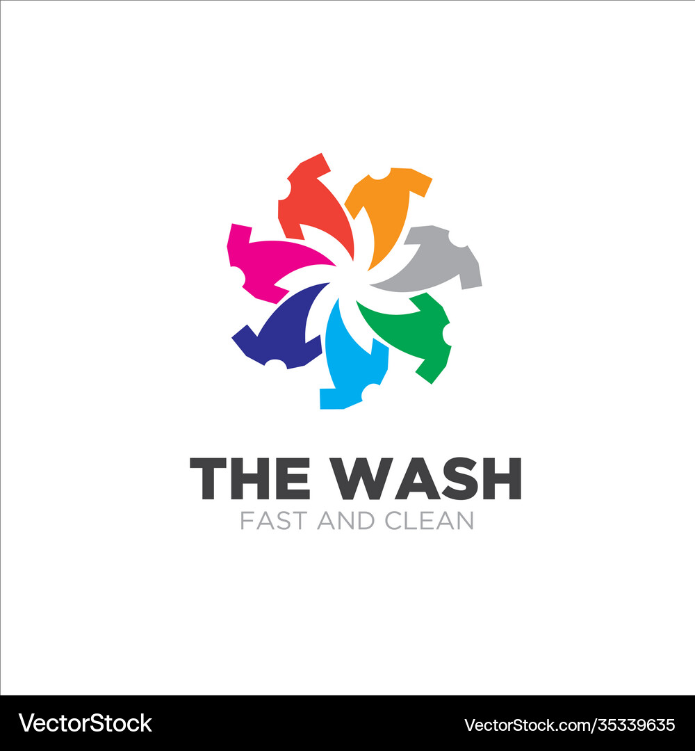 Wash logo designs for laundry service fast Vector Image