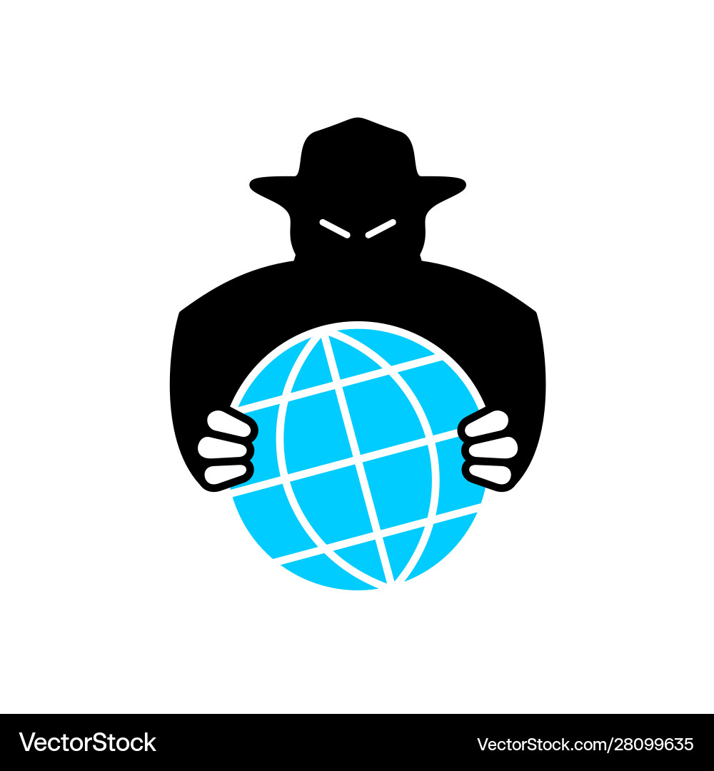 World aggressor symbol black silhouette Royalty Free Vector