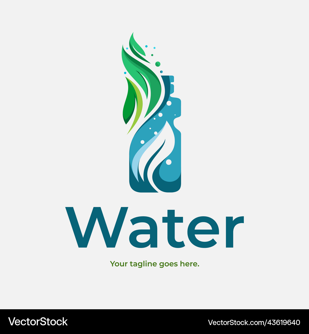 An ecological logo water leaves Royalty Free Vector Image
