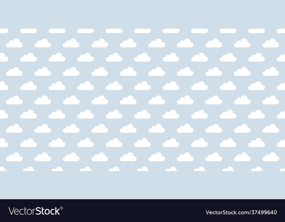 Blue sky white clouds seamless repeat pattern Vector Image