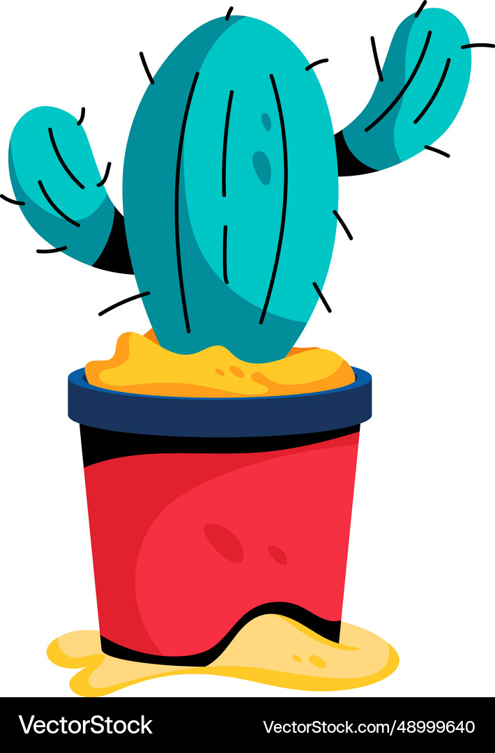 Cactus pot Royalty Free Vector Image - VectorStock