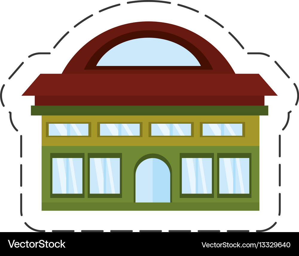 Cartoon building classic construction Royalty Free Vector