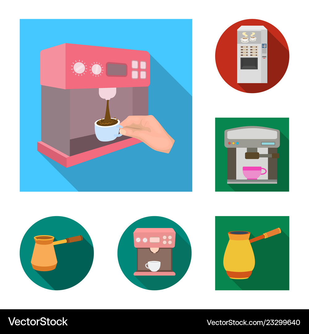 Design of coffee and machine icon set Royalty Free Vector