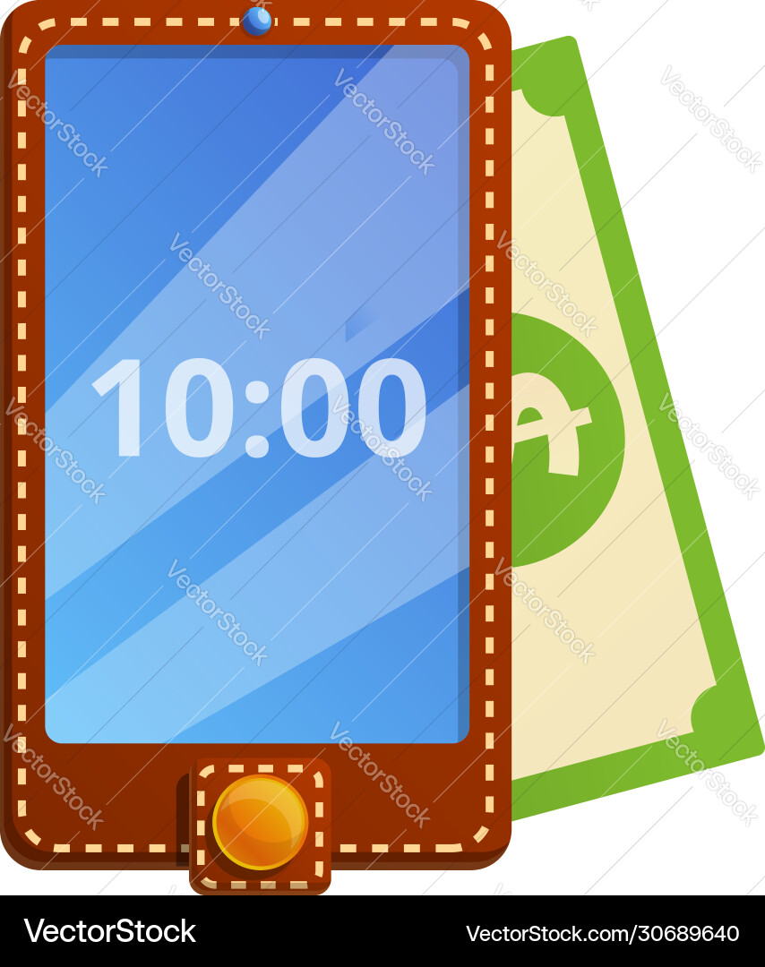 Digital online wallet icon cartoon style Vector Image