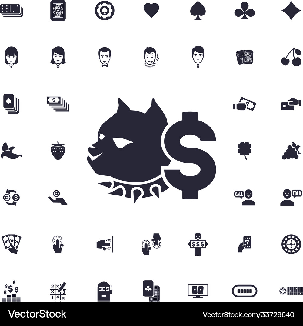 Dog fighting bet icon Royalty Free Vector Image