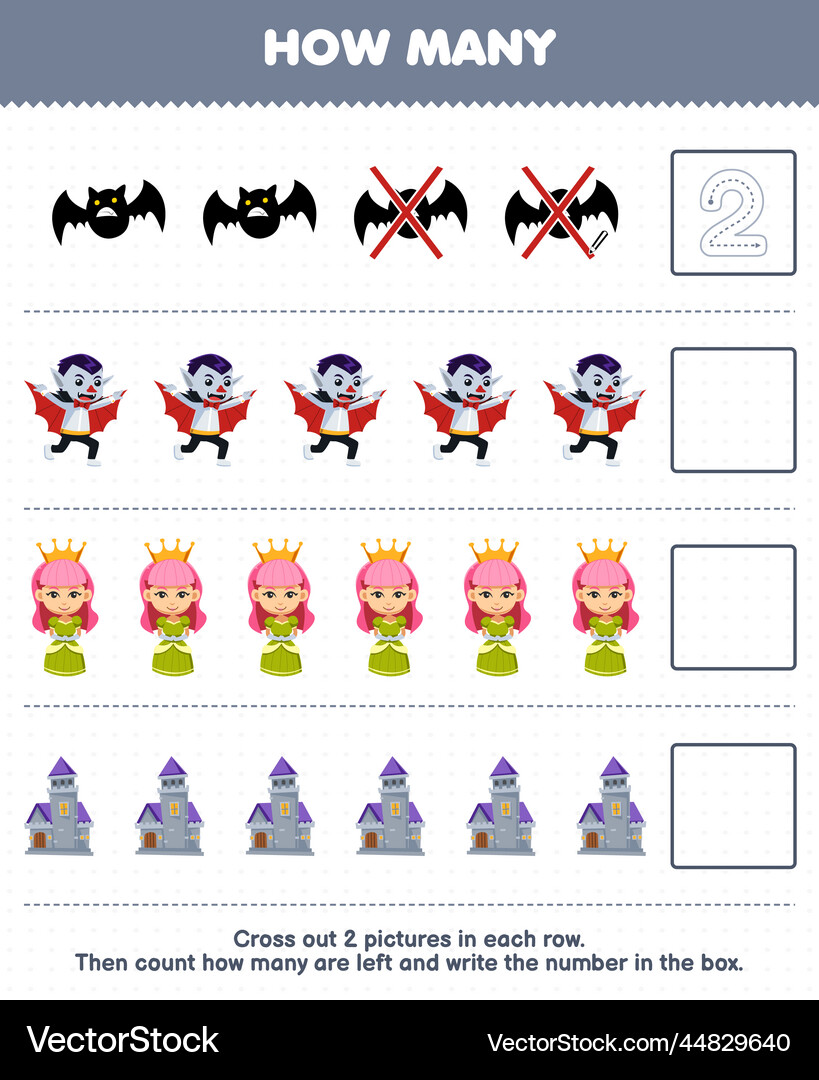 Education game for children count how many cute Vector Image
