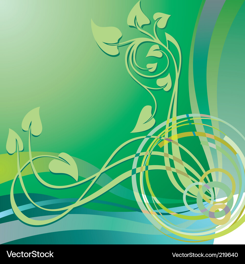 Floral background with flower and plants Vector Image