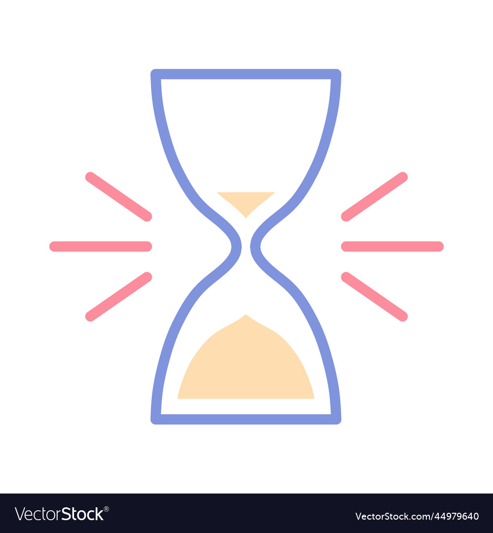 Hourglass sand clock for time concept linear icon Vector Image