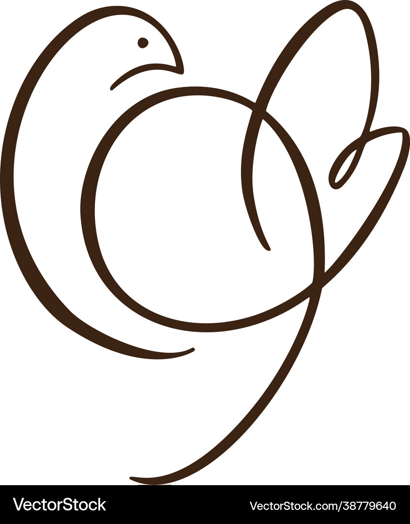 Love dove with heart logo design template Vector Image