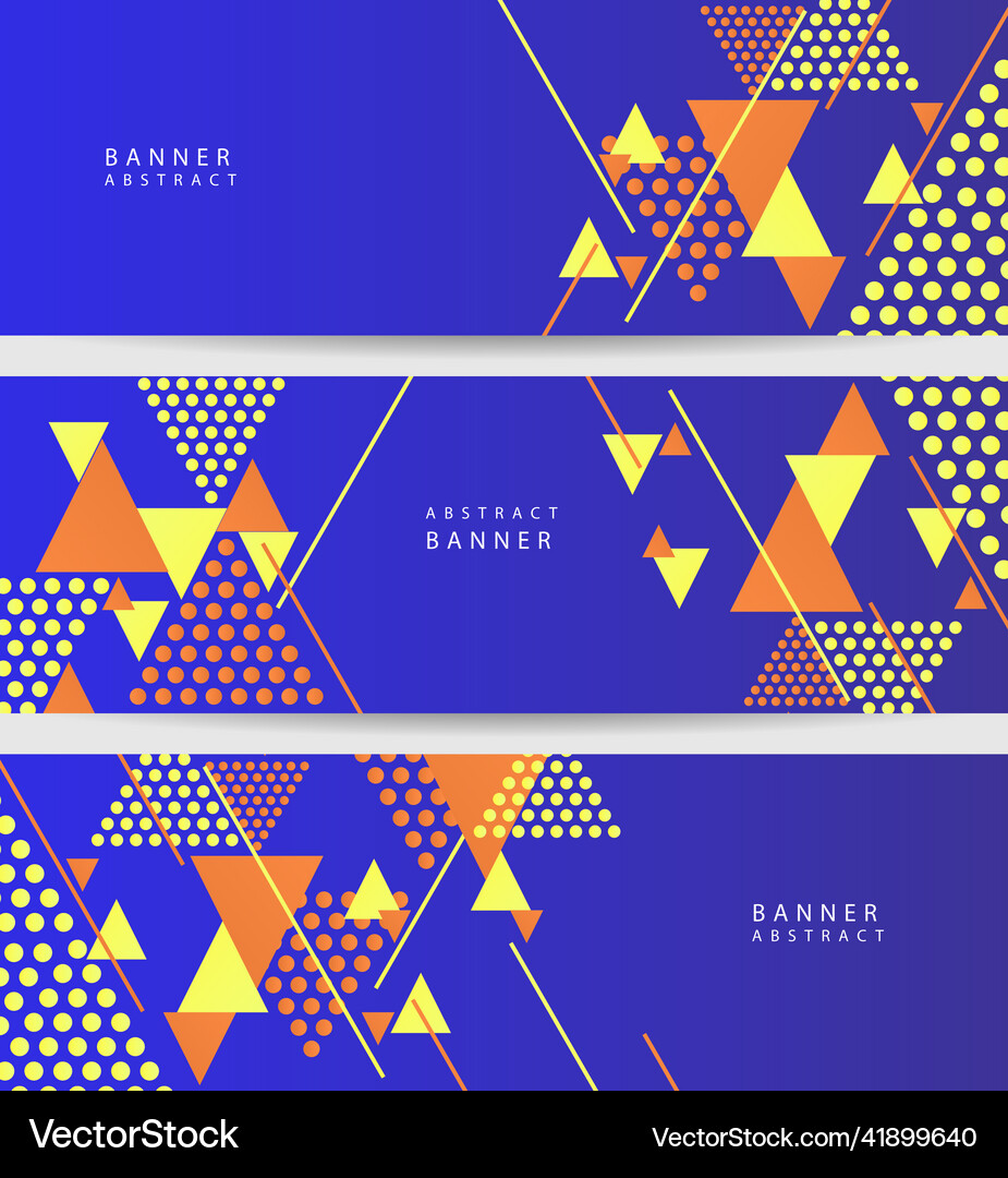 Memphis triangle blue yellow colorful abstract Vector Image
