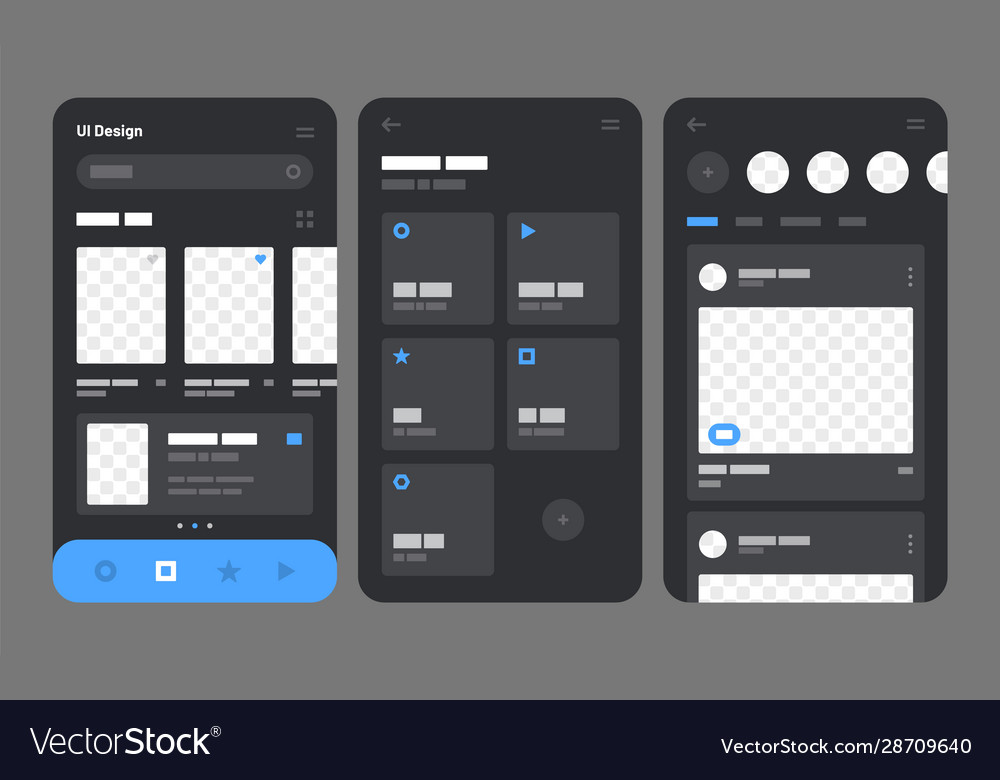 Mobile app concept flowchart with ui elements Vector Image