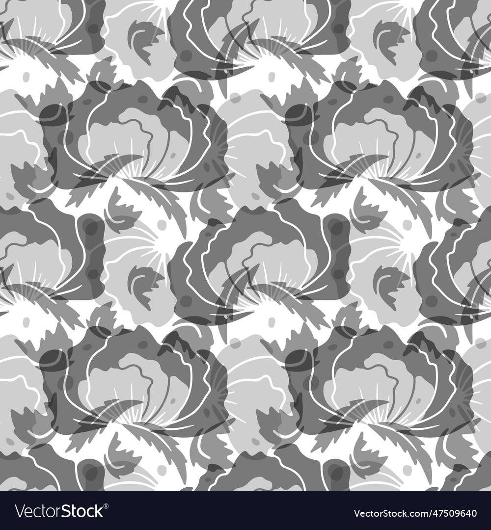 Monochrome Seamless Pattern With Abstract Retro Vector Image