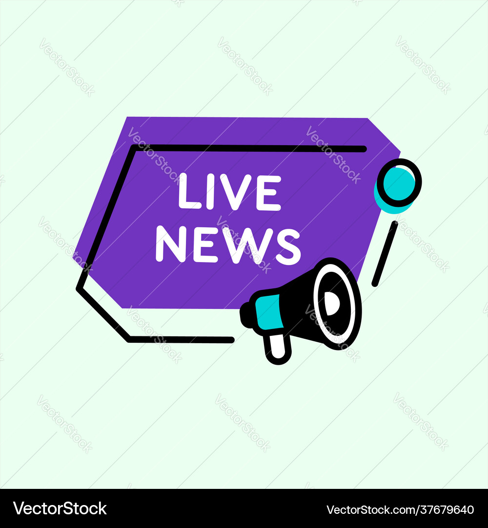 News badges banner flat icon Royalty Free Vector Image