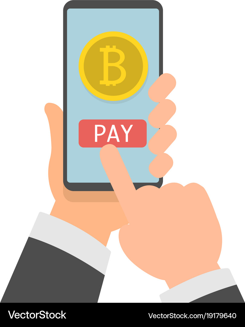 Online bitcoin payment concept businessman Vector Image