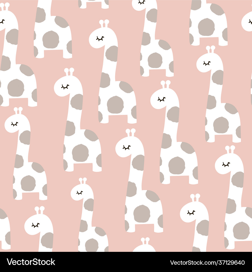 Seamless pattern with cute baby giraffe childish Vector Image