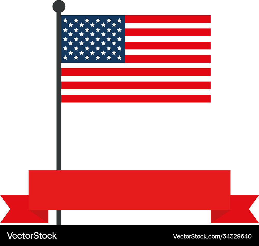 Usa flag with ribbon design Royalty Free Vector Image