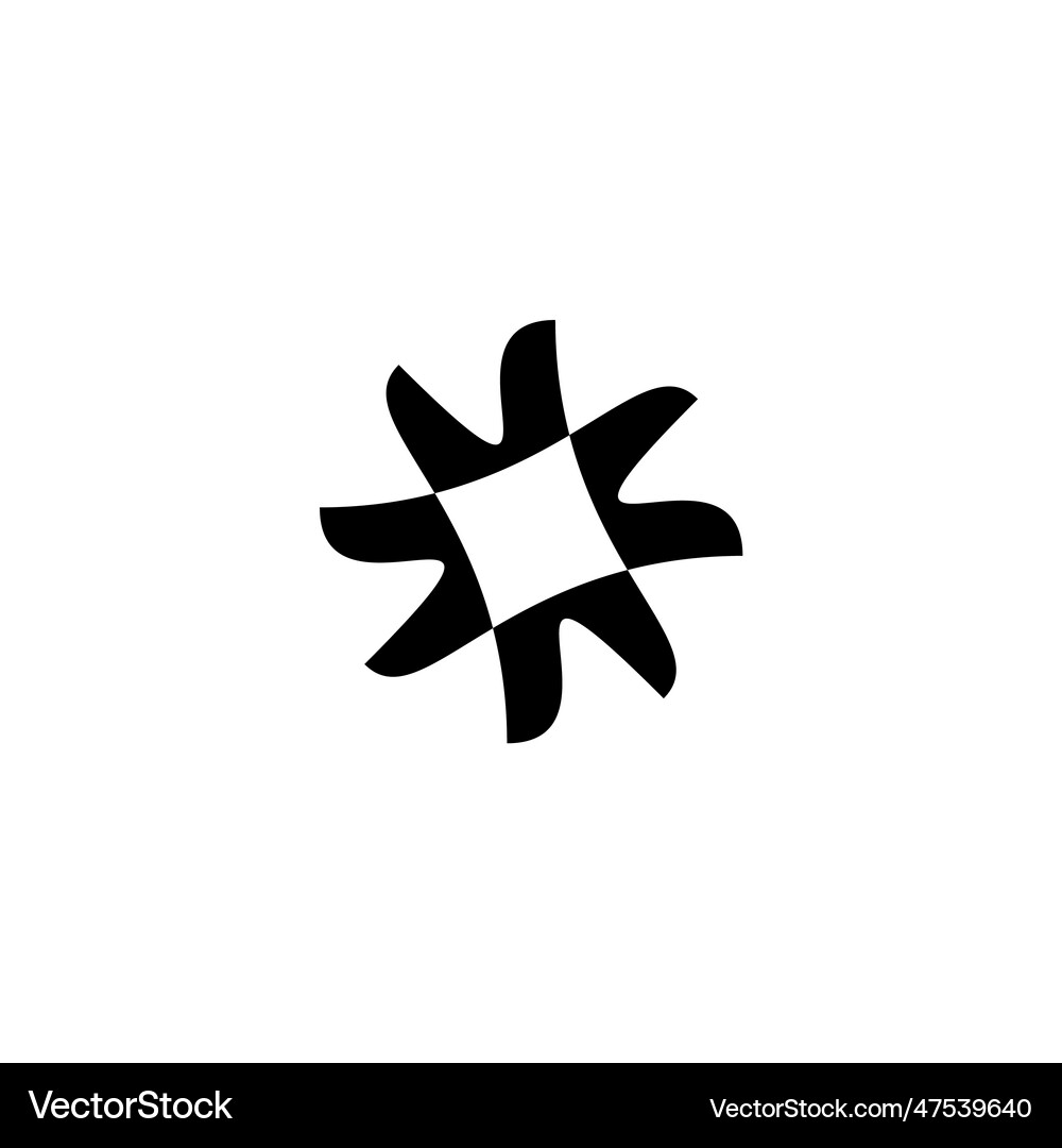 Waves rounded geometric symbol simple logo Vector Image