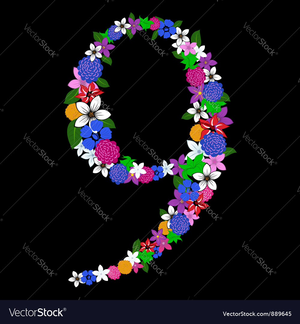 9 numeral Royalty Free Vector Image - VectorStock