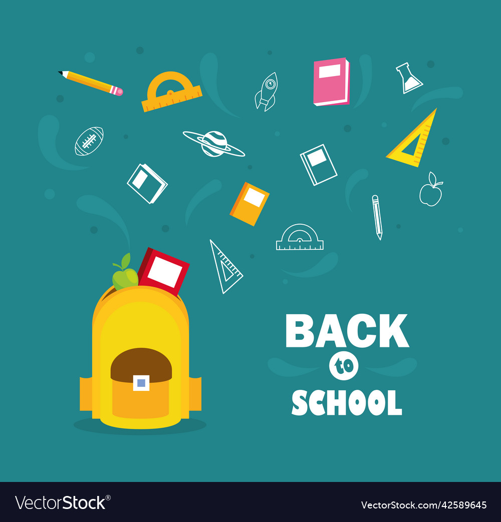 Back to school lettering poster Royalty Free Vector Image