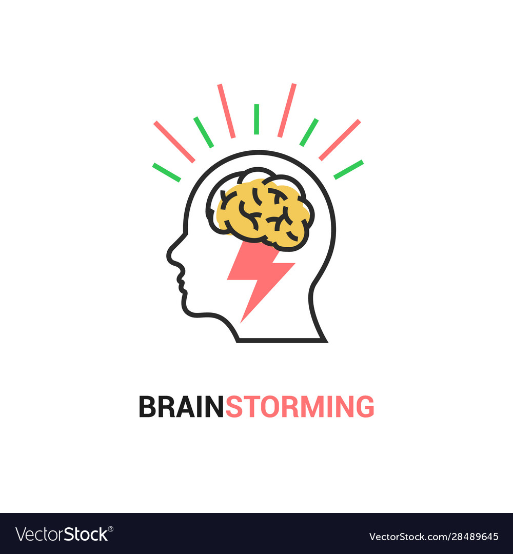 Brainstorm icon idea brain storm lighting Vector Image Brainstorm icon idea brain storm lighting Vector Image
