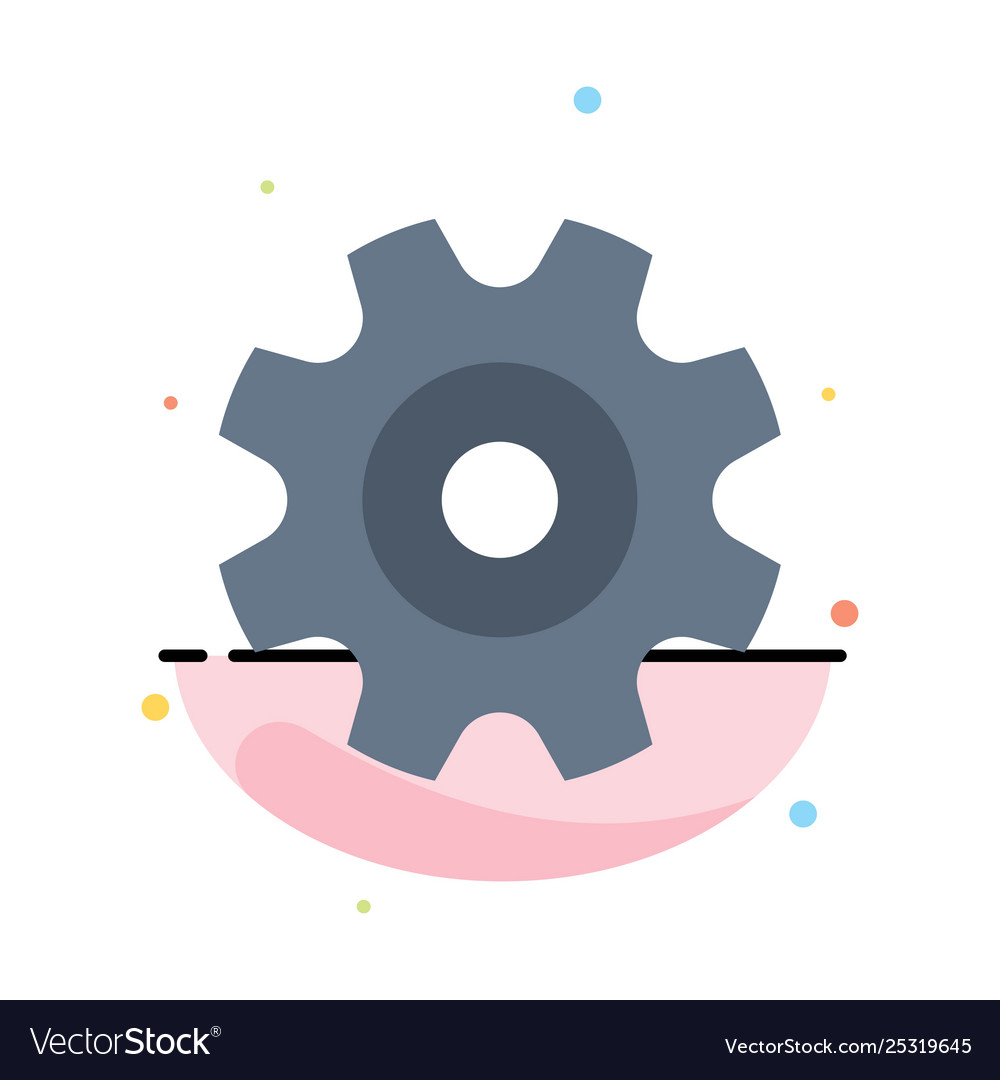 Cogs Gear Setting Wheel Abstract Flat Color Icon Vector Image