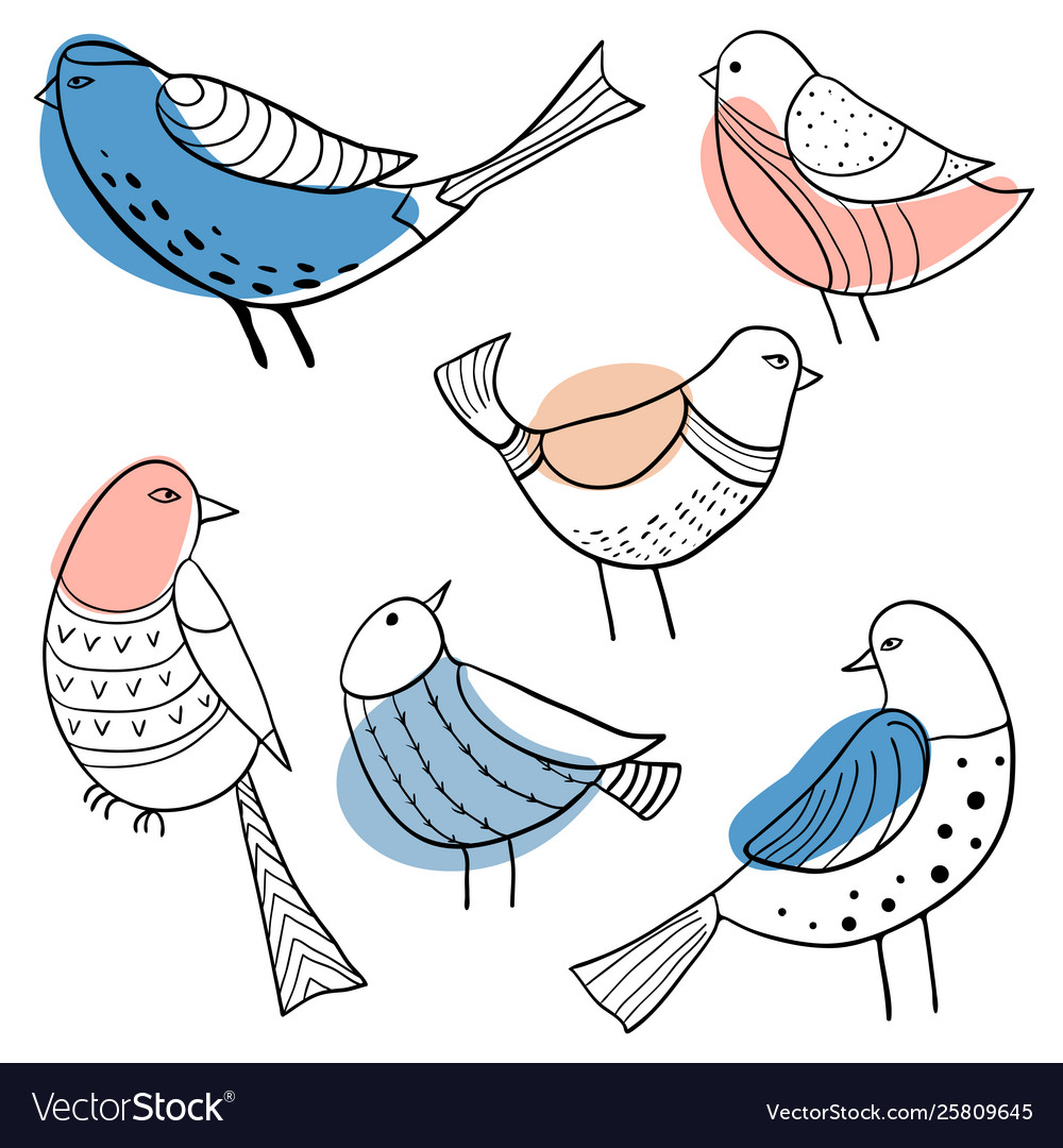 Materials Clip Art & Image Files Doodle Birds png and svg digital ...