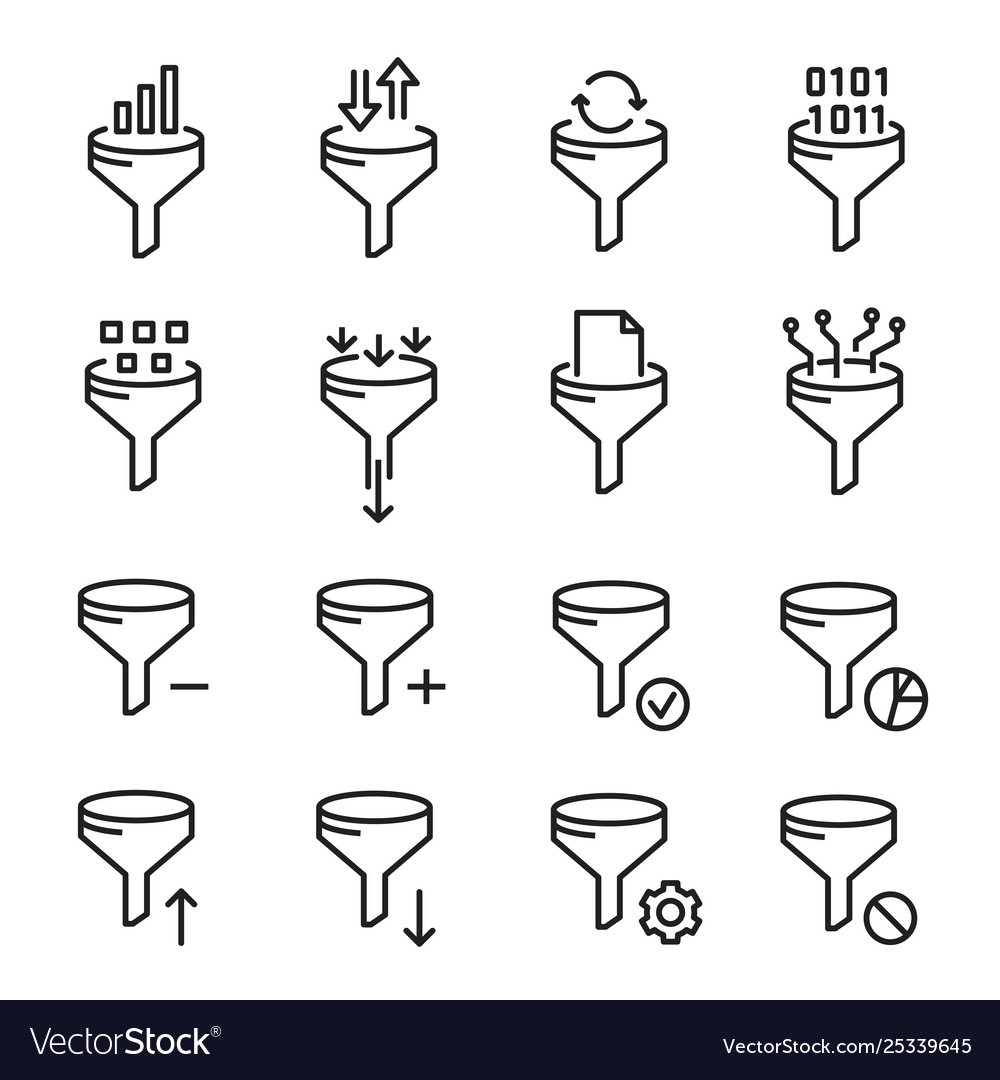 Data filter icon network and communication Vector Image