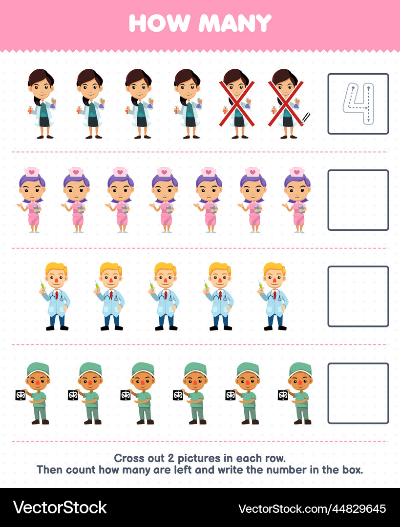 Education game for children count how many cute Vector Image