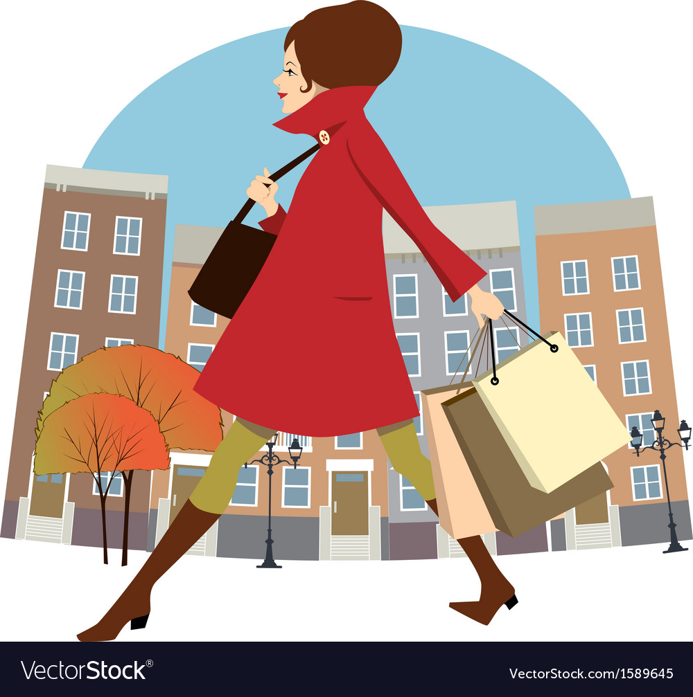 Fall shopping Royalty Free Vector Image - VectorStock