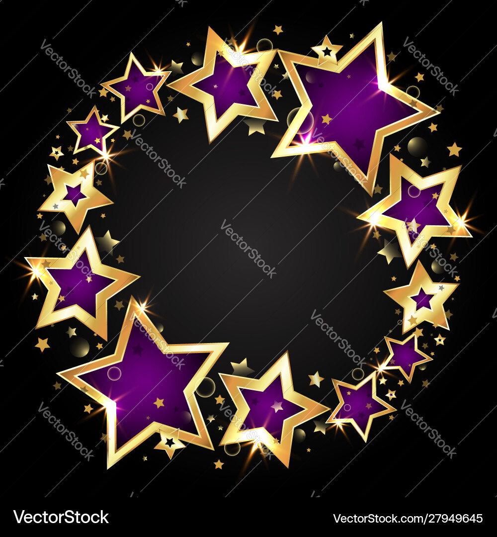 Golden shiny stars festive Royalty Free Vector Image