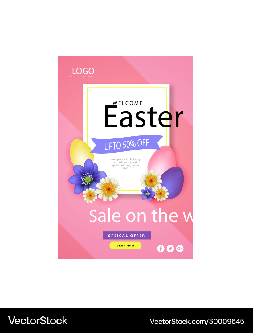 Happy easter day festival poster design Royalty Free Vector