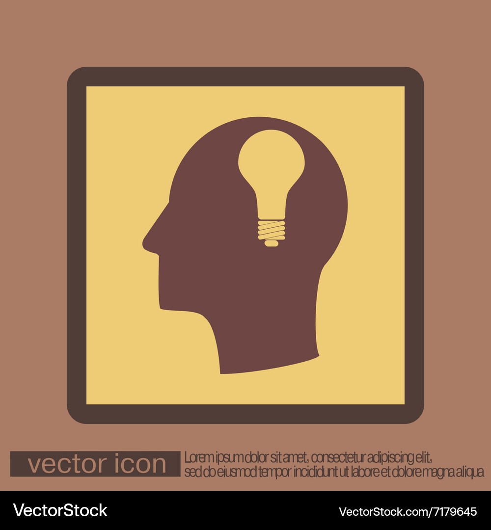 Icon head think silhouette man and his mind about Vector Image
