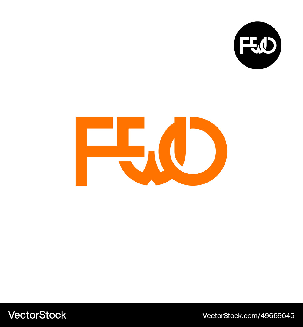 Letter fwo monogram logo design Royalty Free Vector Image