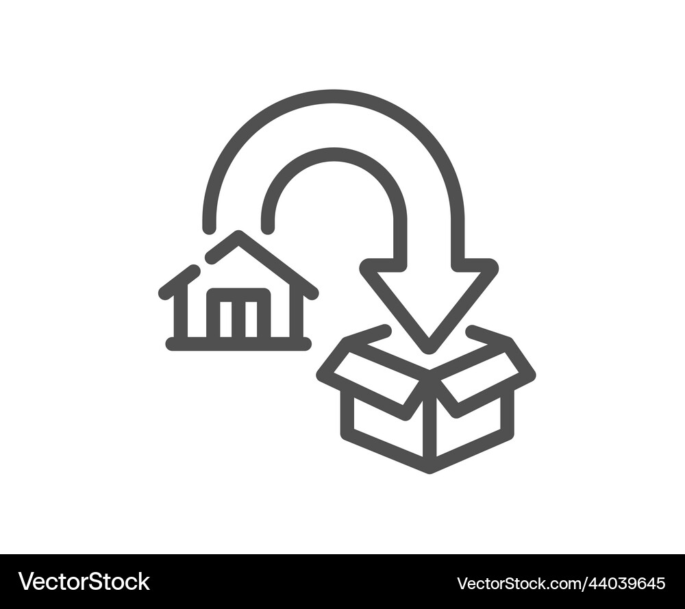 Moving service line icon packing things sign Vector Image