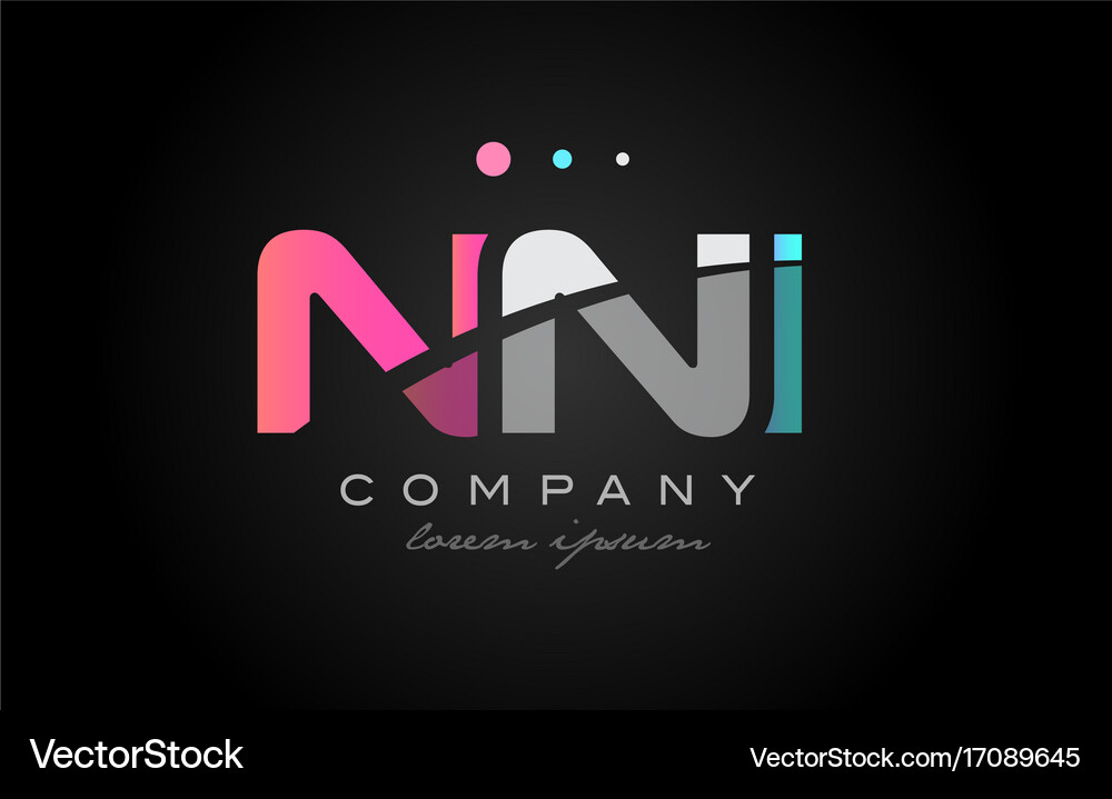 Nni n i three letter logo icon design Royalty Free Vector