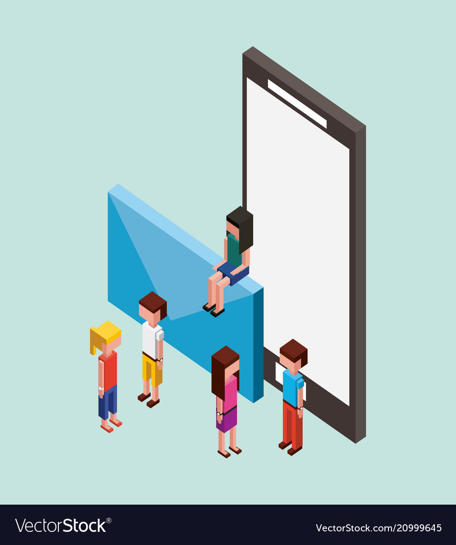 People cloud computing storage Royalty Free Vector Image