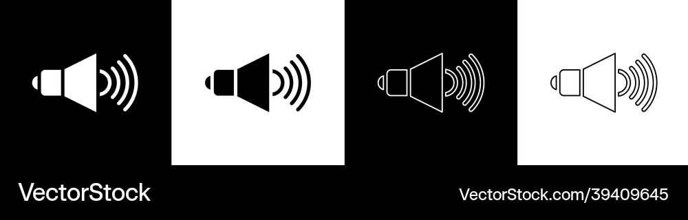 Set speaker volume audio voice sound symbol Vector Image
