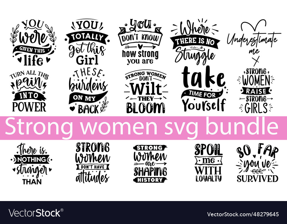 Strong Women Svg Bundle Royalty Free Vector Image