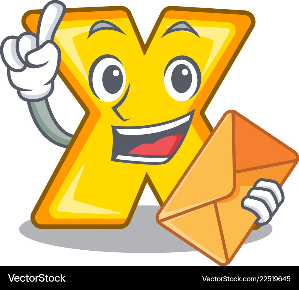 With envelope cartoon multiply of a delete sign Vector Image