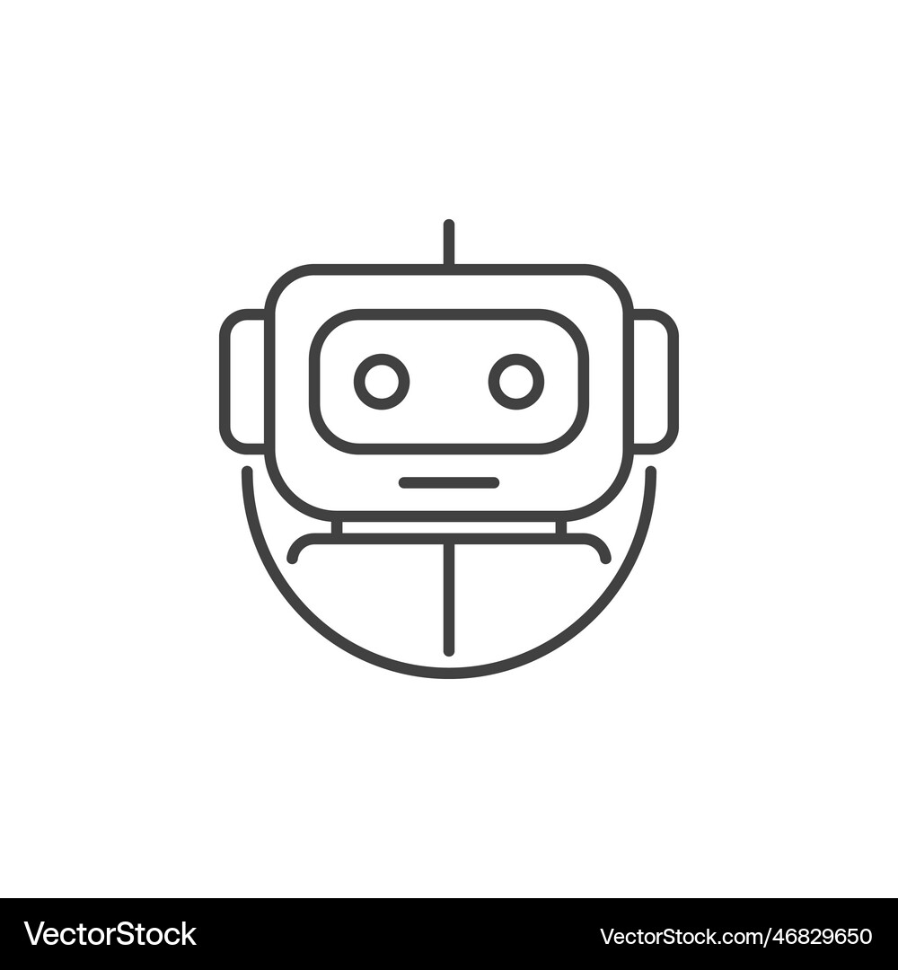 Circle with chatbot concept outline icon or symbol