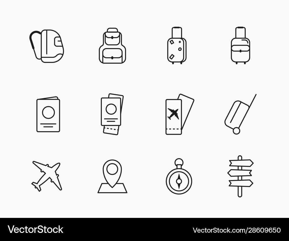 Collection icons and linear on a white Royalty Free Vector
