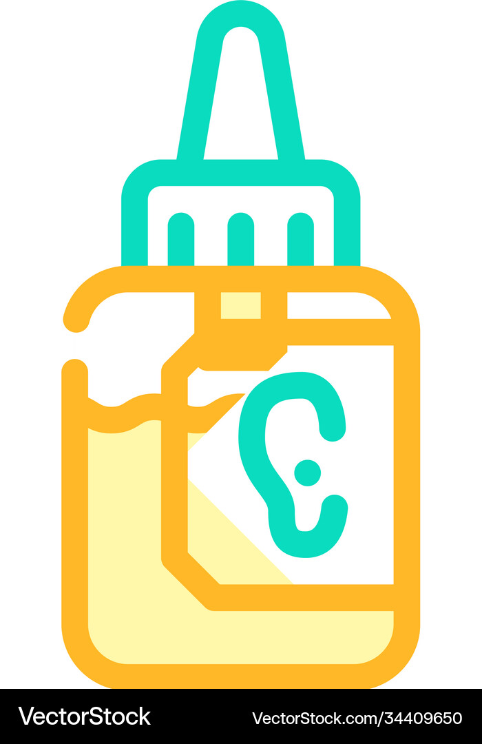 Drops medicaments for ears color icon Royalty Free Vector