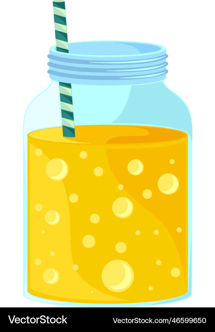 Fresh fruit cocktail in a lemonade jar Royalty Free Vector
