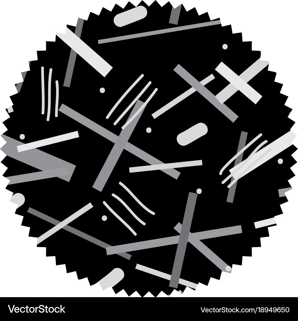 Grayscale circle with geometric figure style Vector Image