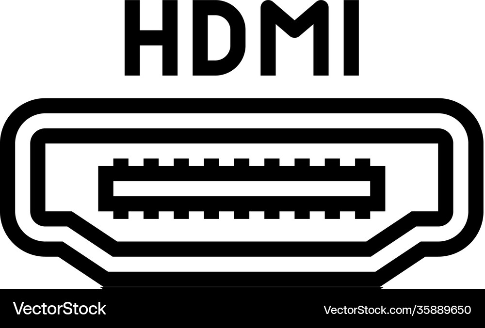 Hdmi port line icon Royalty Free Vector Image - VectorStock
