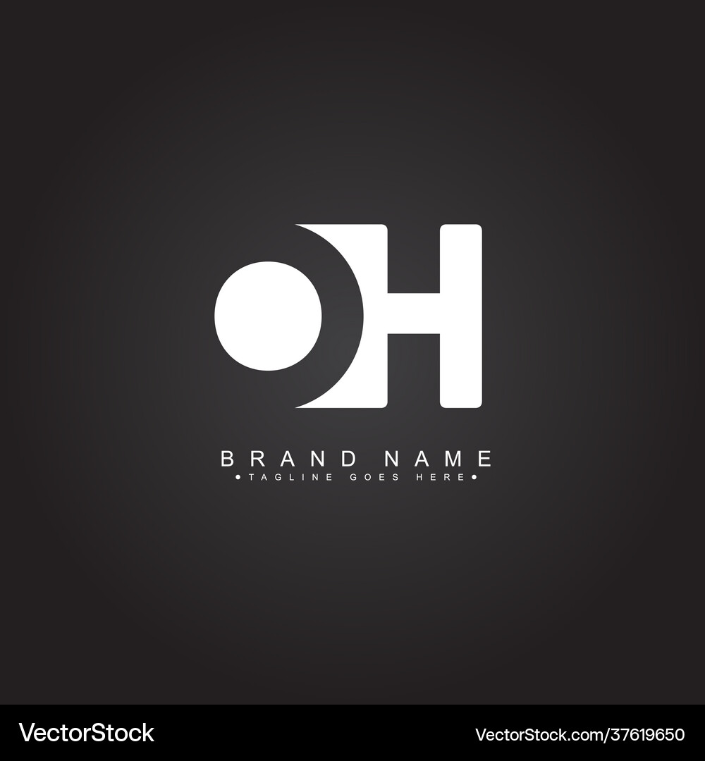 Initial letter oh logo - minimal business Vector Image