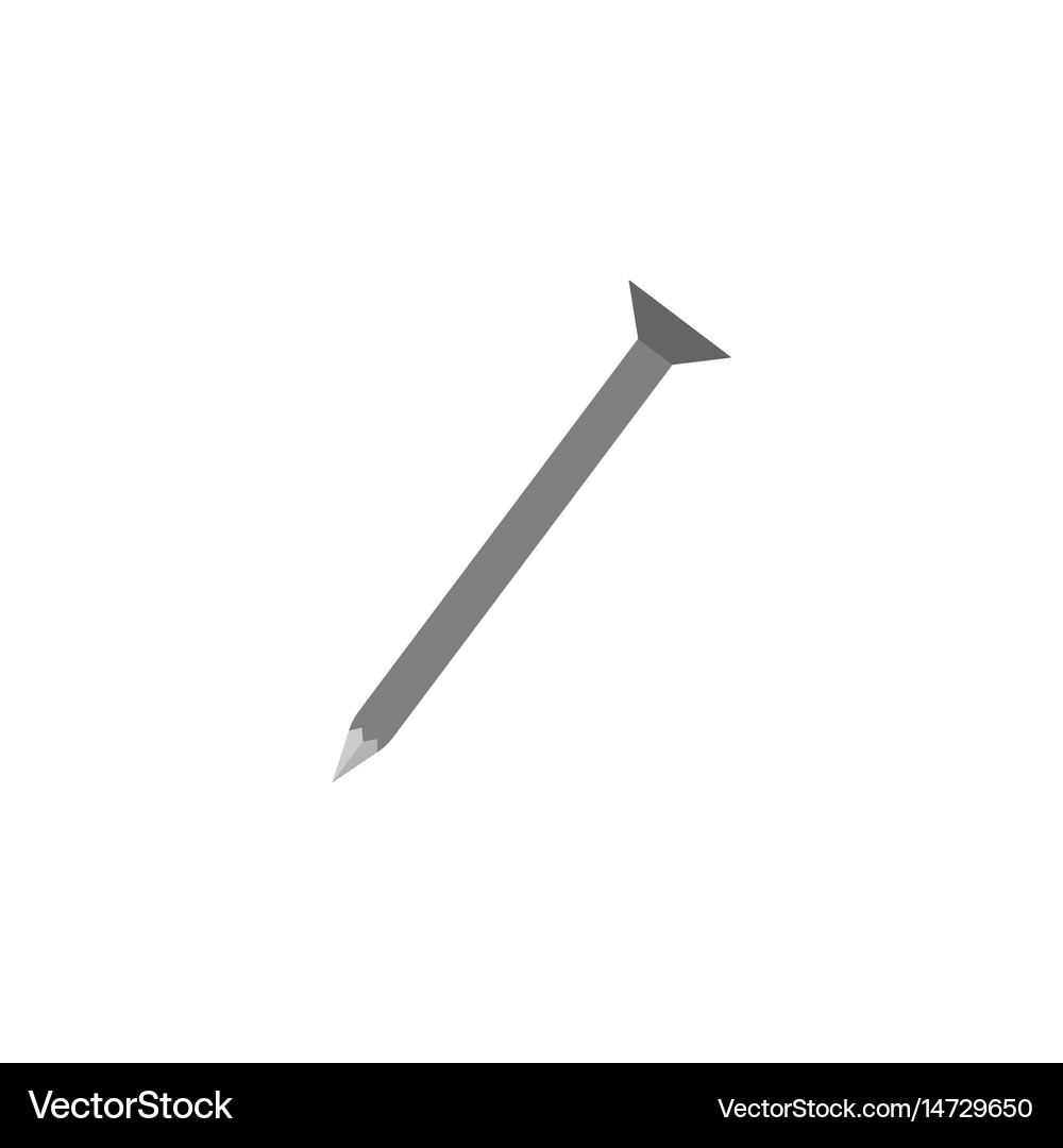 Iron nail flat icon build repair elements Vector Image